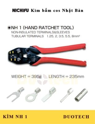 Kìm bấm cosse NH1 Nichifu Nhật Bản - Chuyên bấm đầu cốt trần