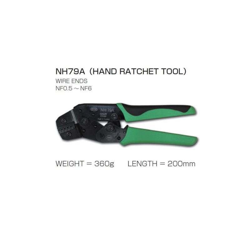 Kìm bấm cosse NH79A Nichifu Nhật Bản bấm đầu cos pin rỗng