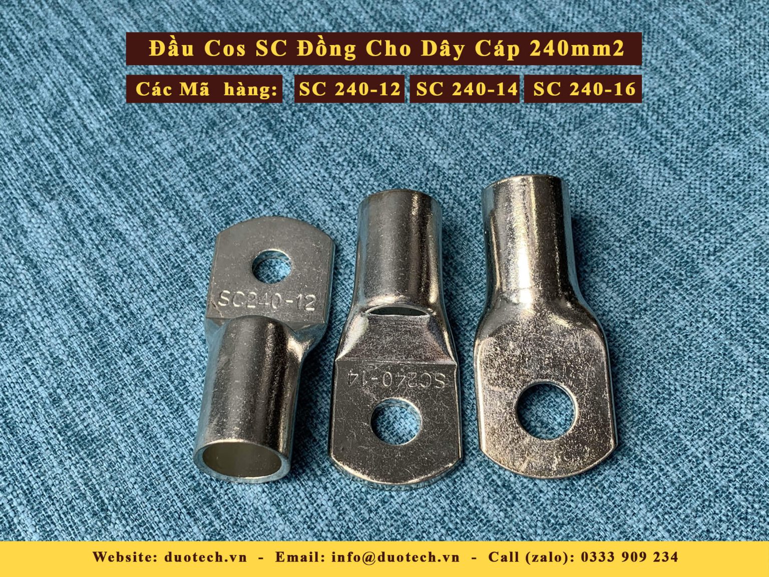 Đầu cosse SC đồng Đầu cos bít SC dùng đấu nối dây cáp điện